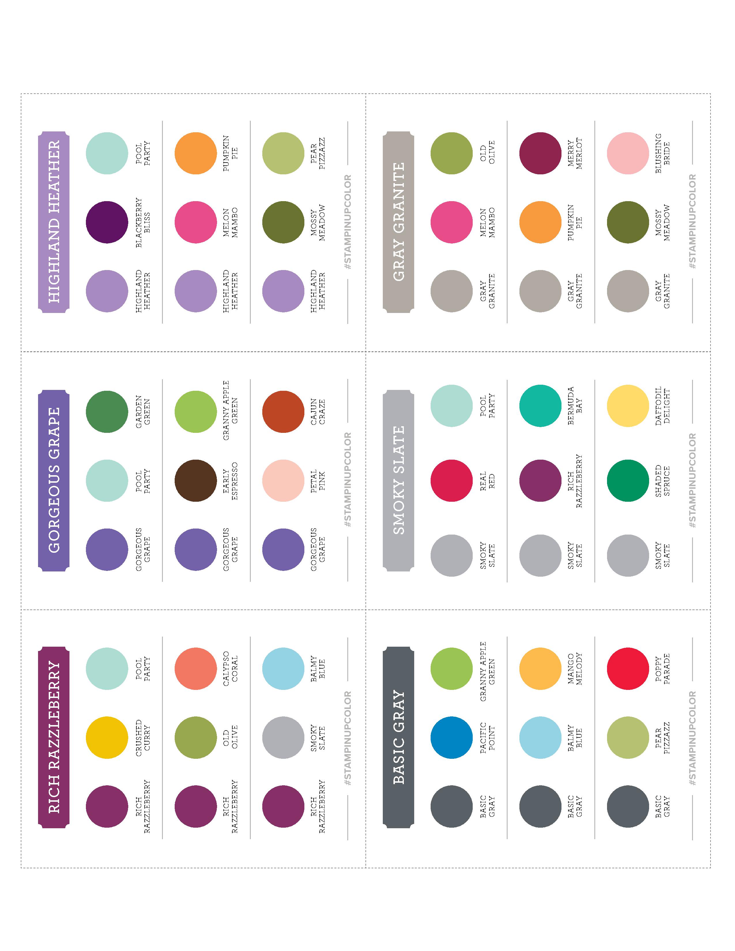 Color Combination Charts Stamp Art Connection