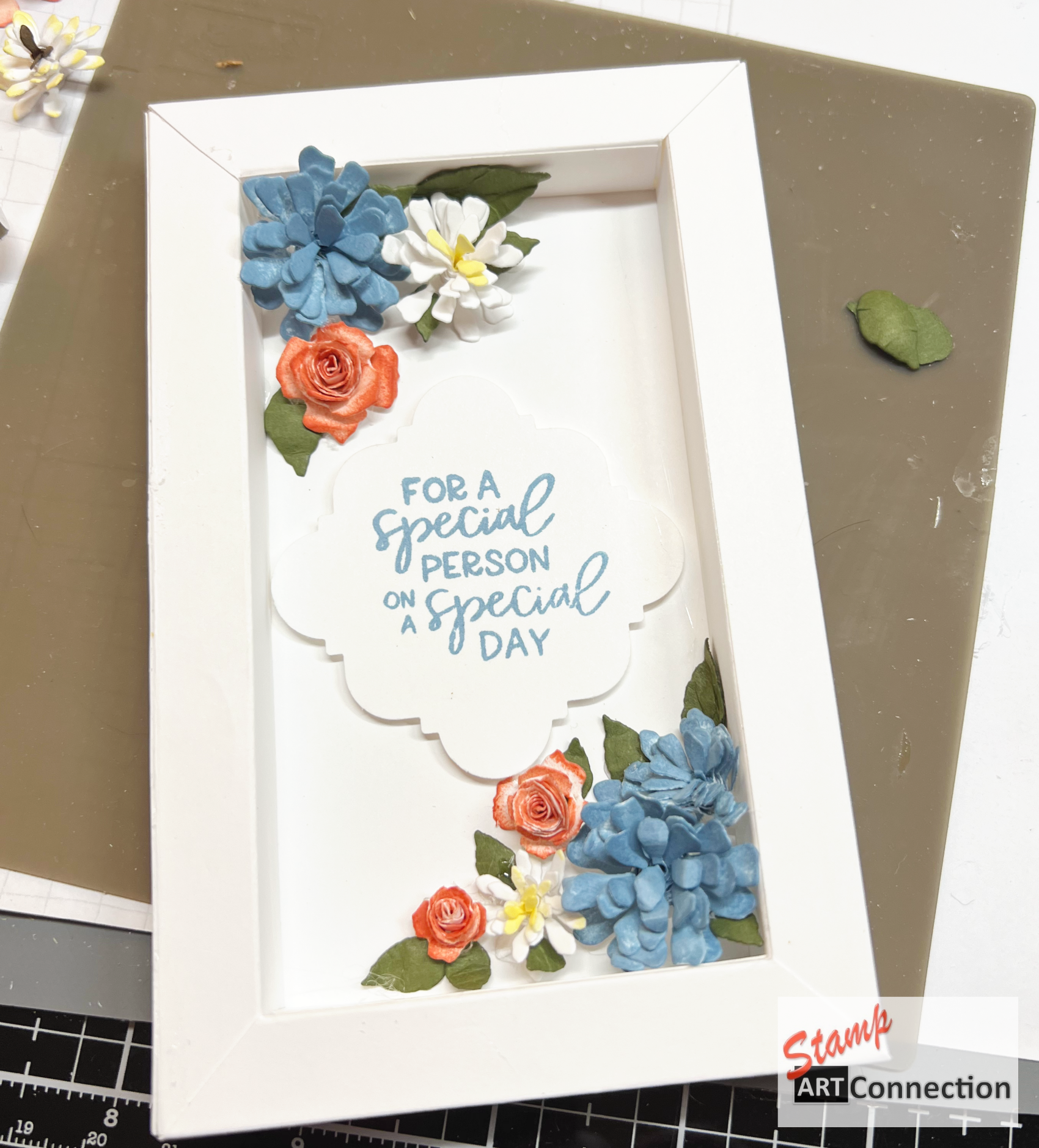 Shadow Box Frame Card with Florals – Stamp ART Connection